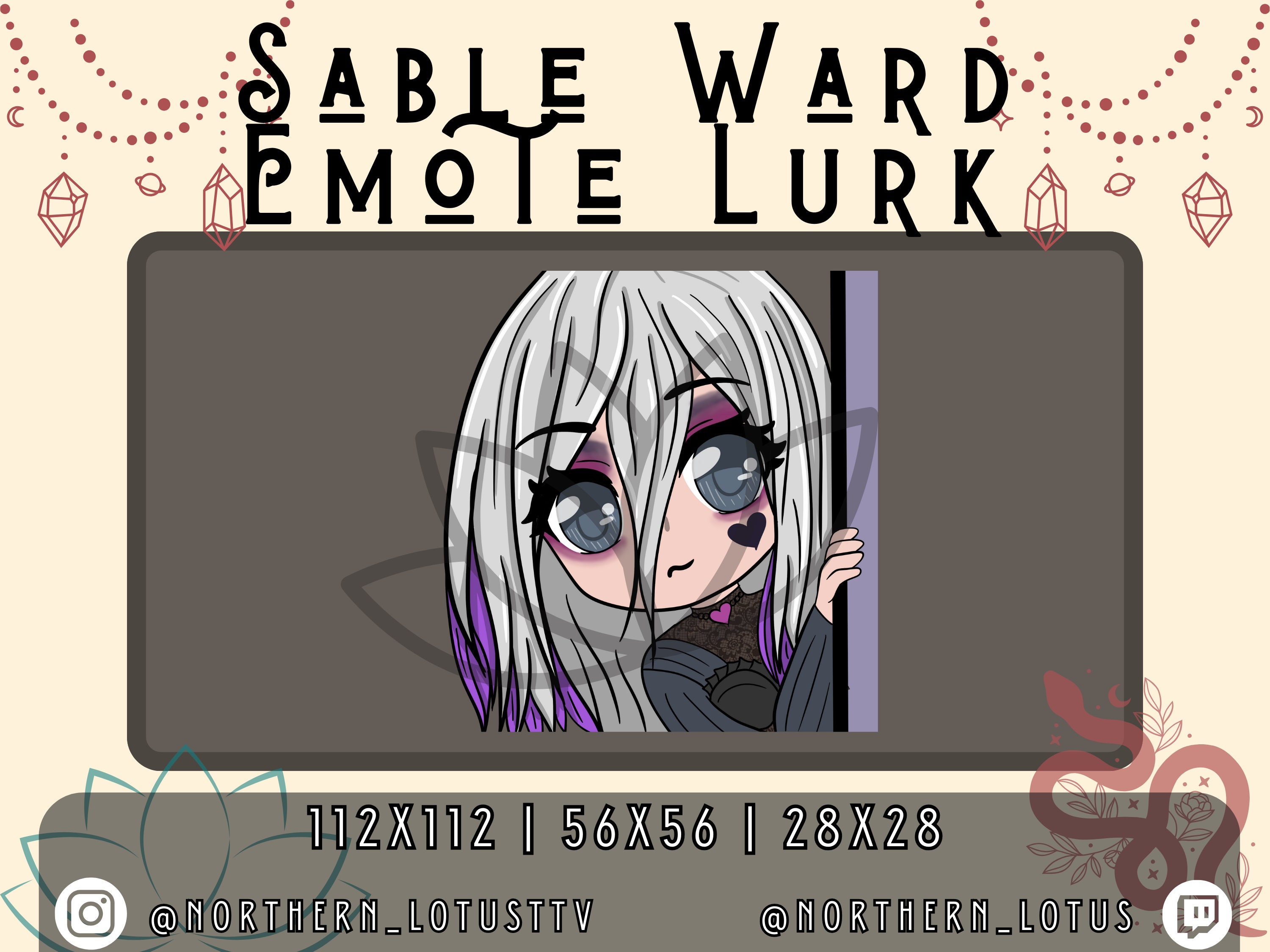 Cute Lurk Peak Sable Ward DBD Twitch Emote Dead by Daylight Streamer ...