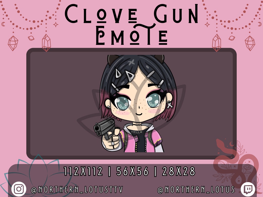 Cute Gun Clove Valorant Twitch Emote Streamer Discord Youtube Kick ...