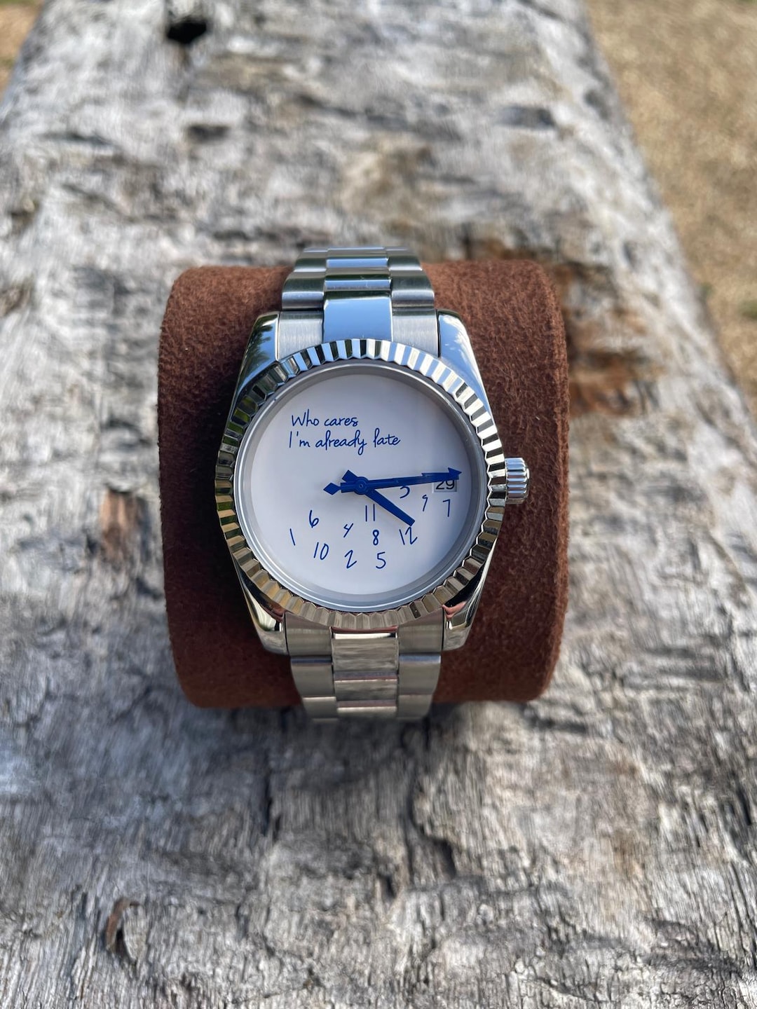 Custom "who Cares I'm Already Late" Automatic Watch Fluted Bezel and ...