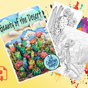 Coloring Page | 24 Pages | Beauty of the Desert |a4(210x297mm)| PDF ...