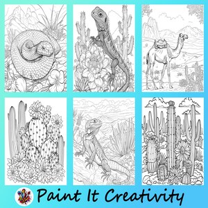 Coloring Page 24 Pages Beauty of the Desert a4210x297mm PDF Instant ...