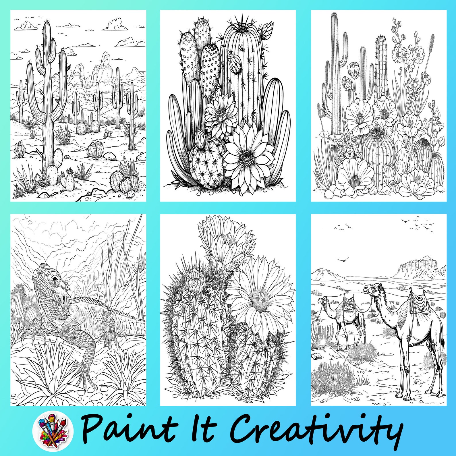 Coloring Page | 24 Pages | Beauty of the Desert |a4(210x297mm)| PDF ...