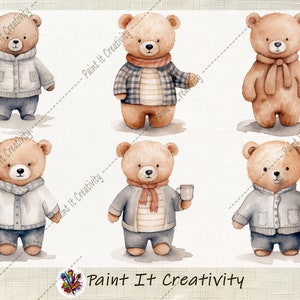 Watercolor Teddy Bears Clipart - Watercolor Cute Teddy Bears Clipart 24 ...