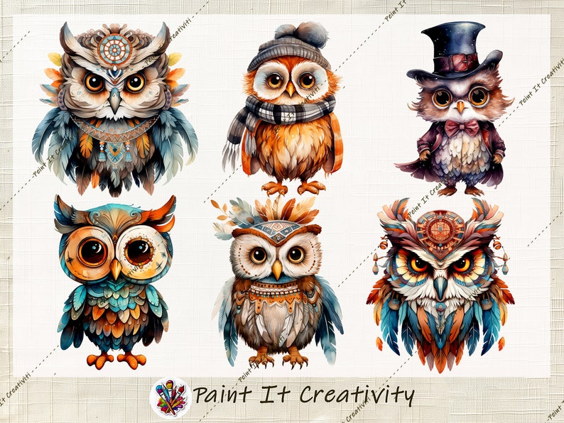 Watercolor Cute Owls Clipart - Watercolor Cute Owls Clipart 24 Images ...