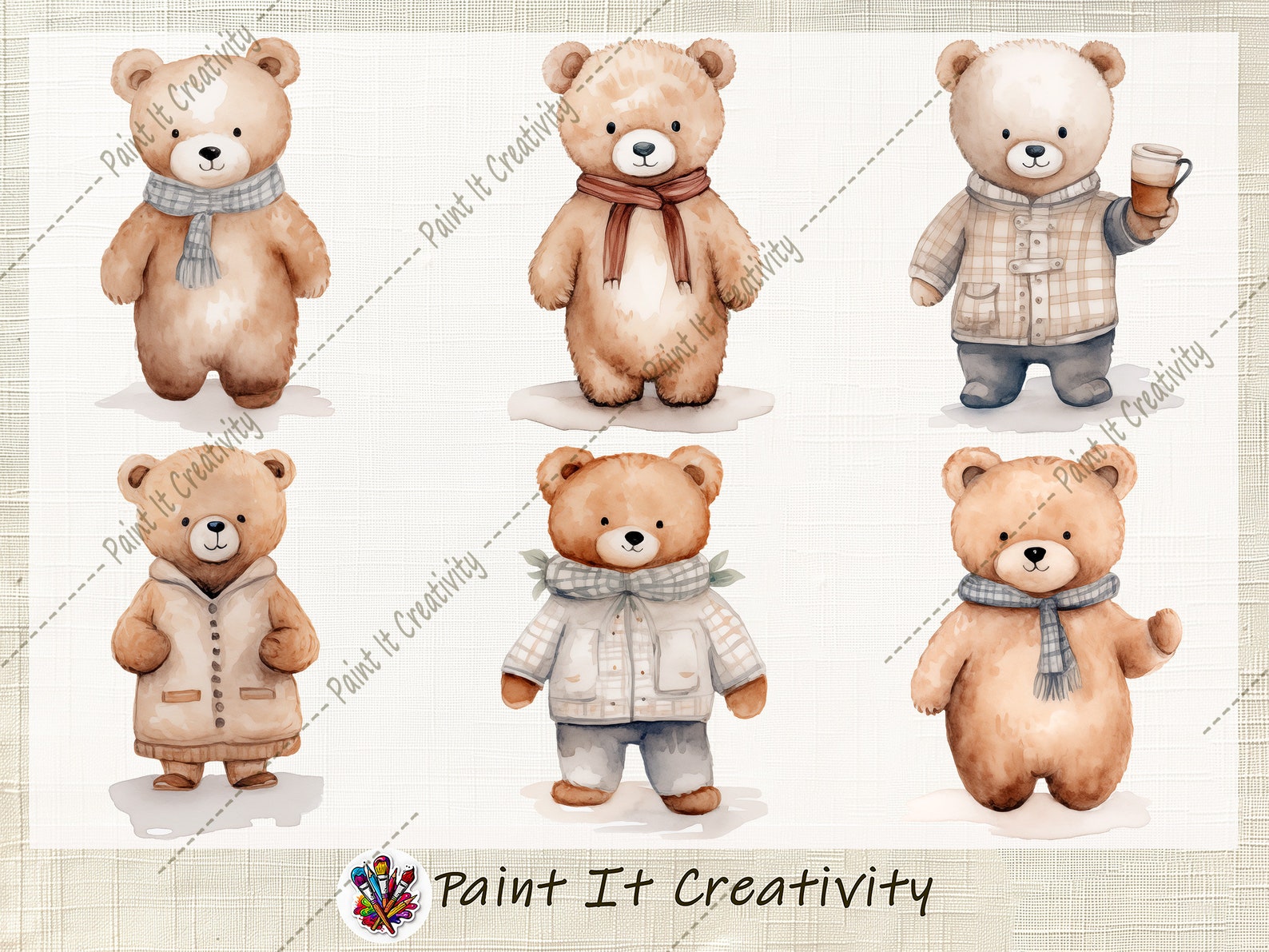 Watercolor Teddy Bears Clipart - Watercolor Cute Teddy Bears Clipart 24 ...