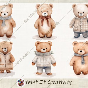 Watercolor Teddy Bears Clipart - Watercolor Cute Teddy Bears Clipart 24 ...