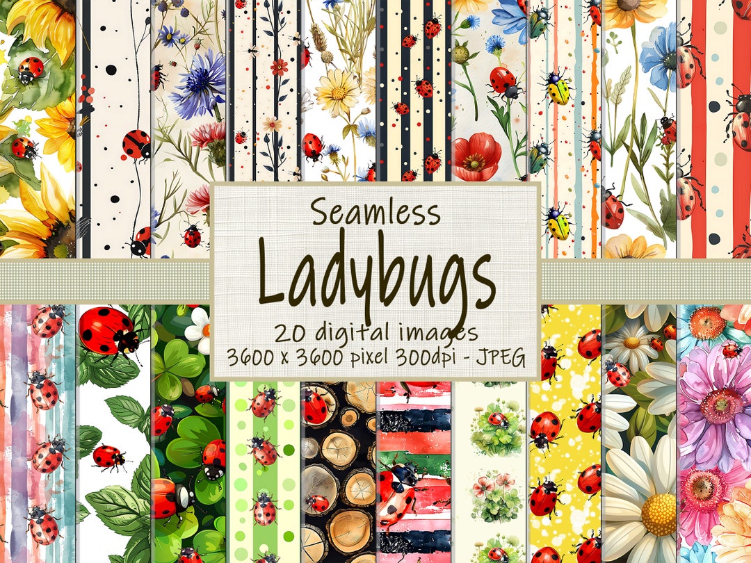 Ladybugs | Digital Paper | Seamless Designs | Digital Patterns ...