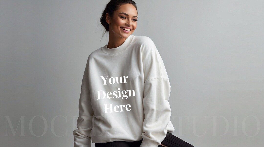 GILDAN 18000 White Crewneck Mock Up, Gildan 1800 Crewneck Sweatshirt ...