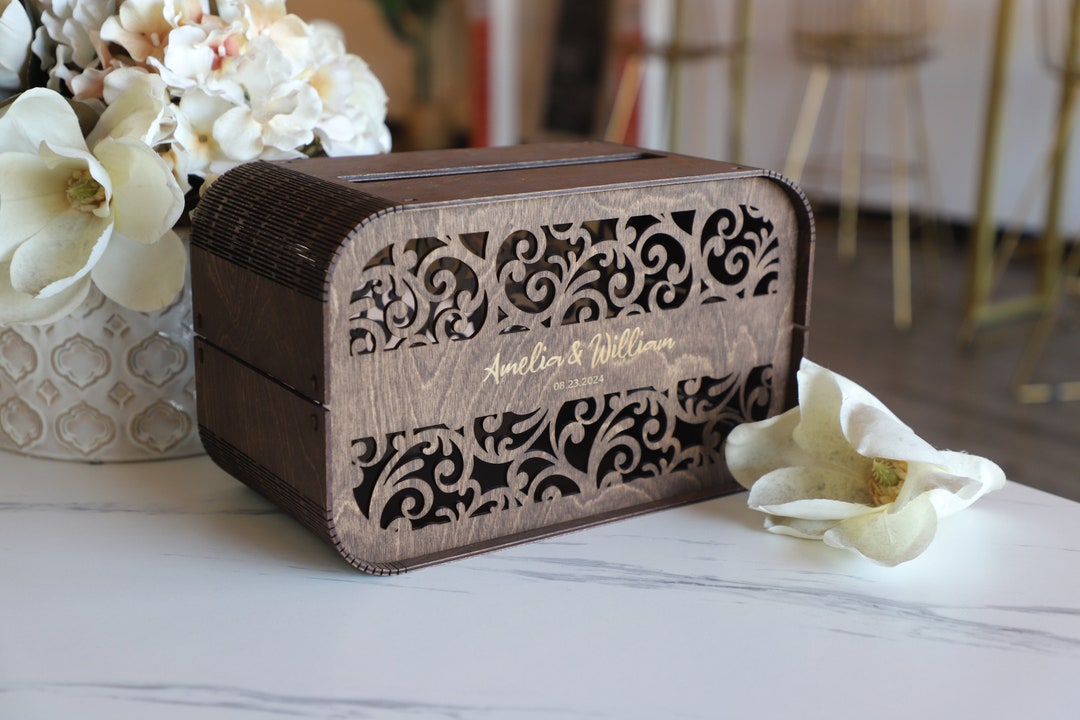 Crafted Memories, Personalized Wood and Acrylic Card Box for Your ...