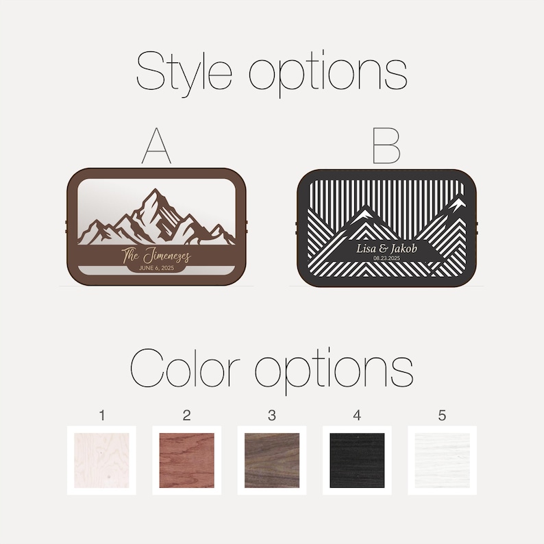 Mountain Rustic Wedding Card Box, Personalized Wooden Money and Gift ...