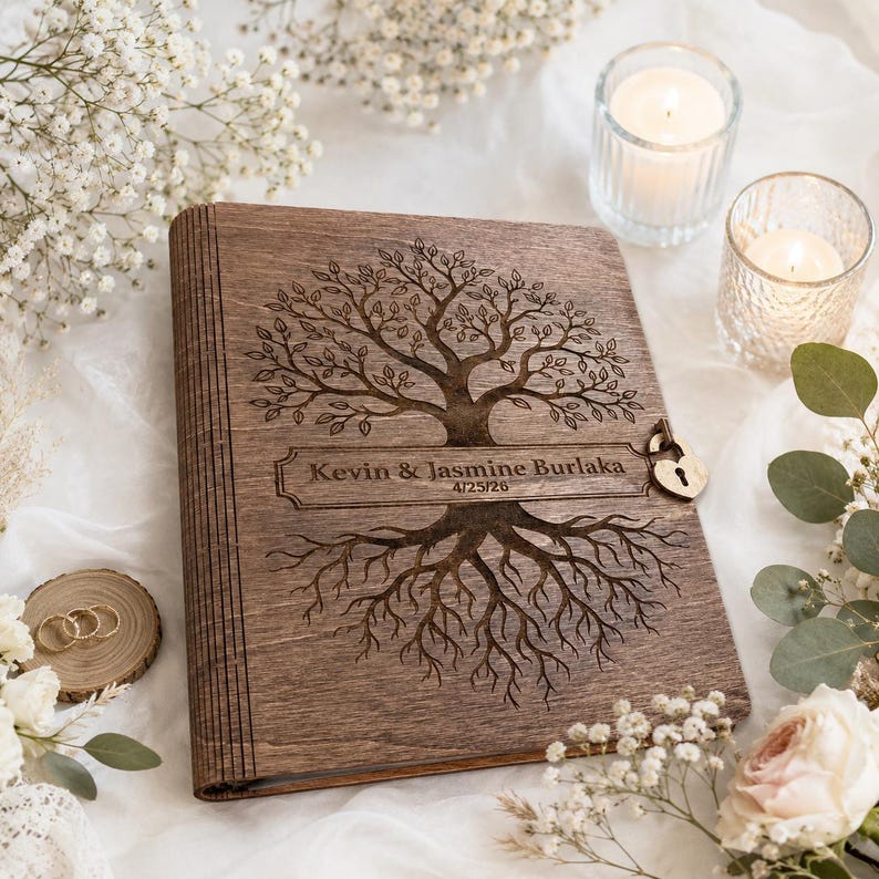 Personalized Rustic Wooden Memory Box With Lock – Couples Keepsake ...