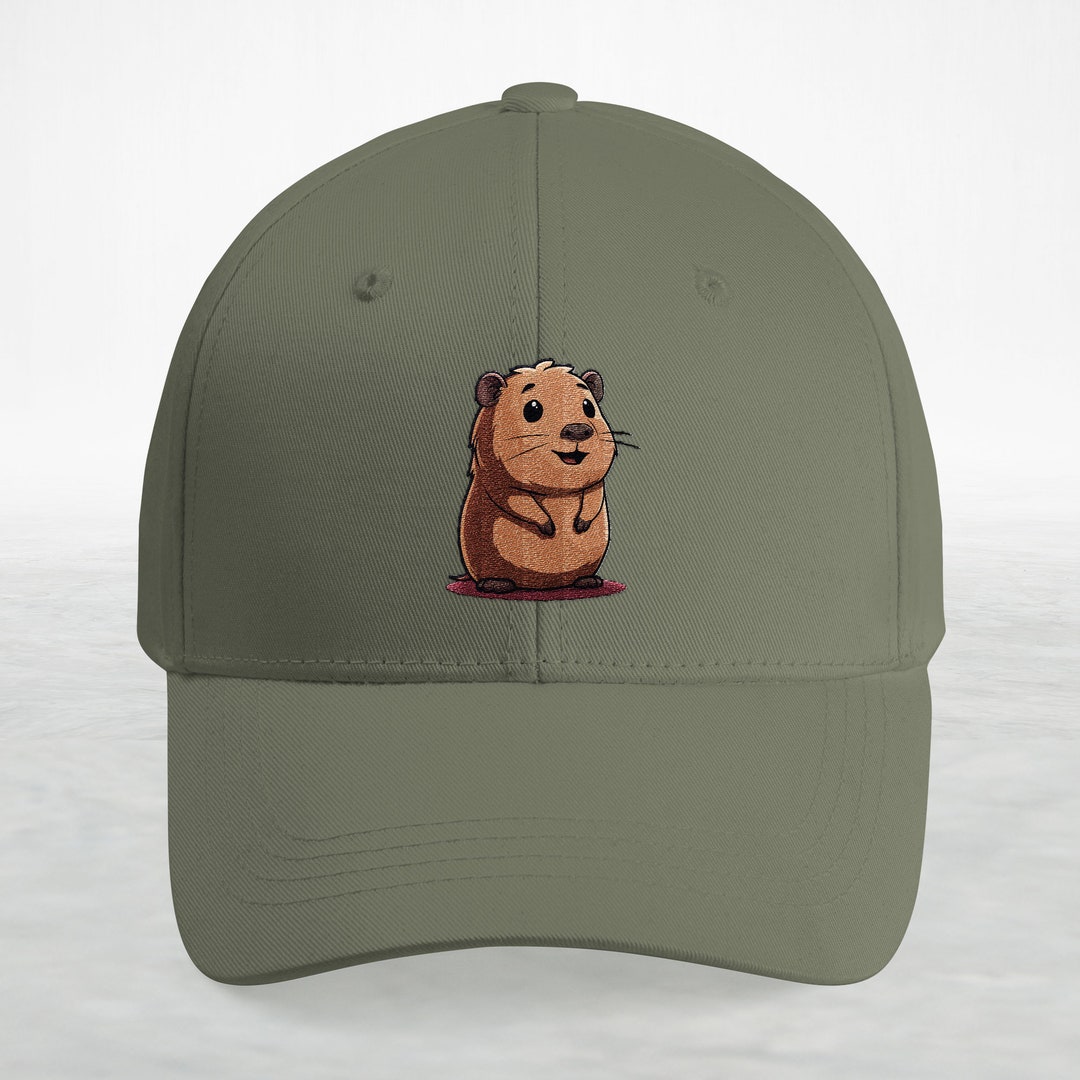 Capybara Hat, Corduroy Hat, Embroidery, Dad Hat, Adjustable Baseball ...