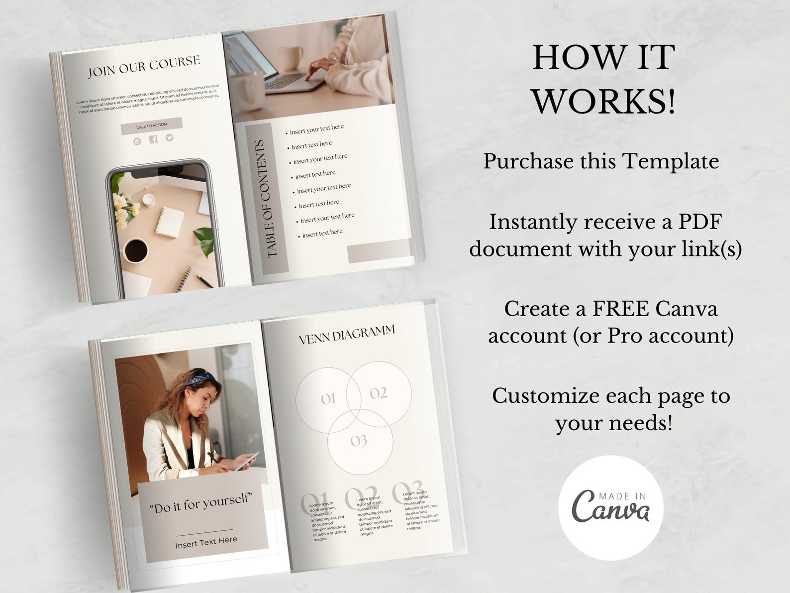 Ebook, Workbook Template Canva Design, Life Coaching, Business, Course ...