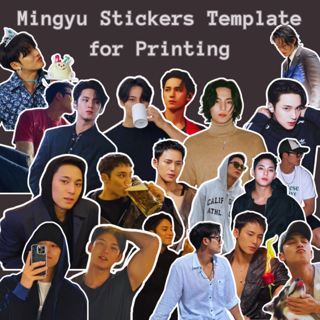 Mingyu Stickers Template for Printing - Etsy