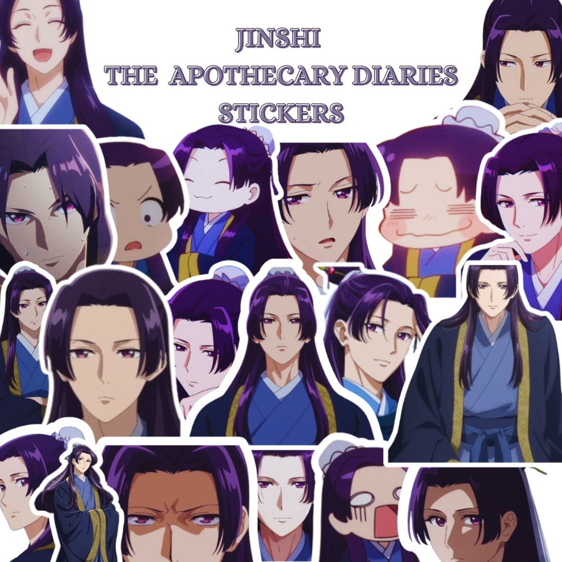 Jinshi Anime Sticker Set, Anime PNG, Sticker Design, Anime Clipart ...