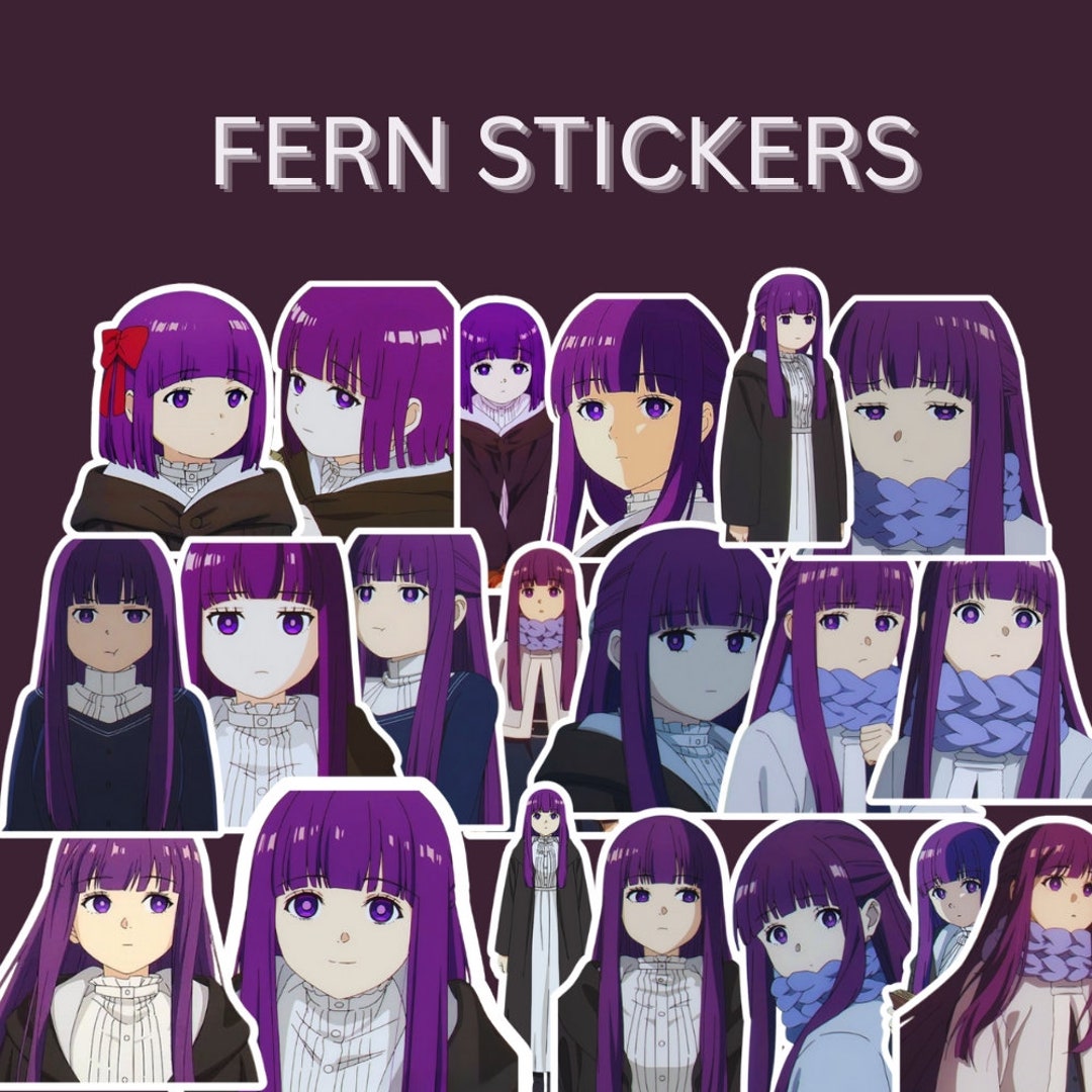 Fern Anime Sticker Set, Anime PNG, Sticker Design, Anime Clipart Bundle ...