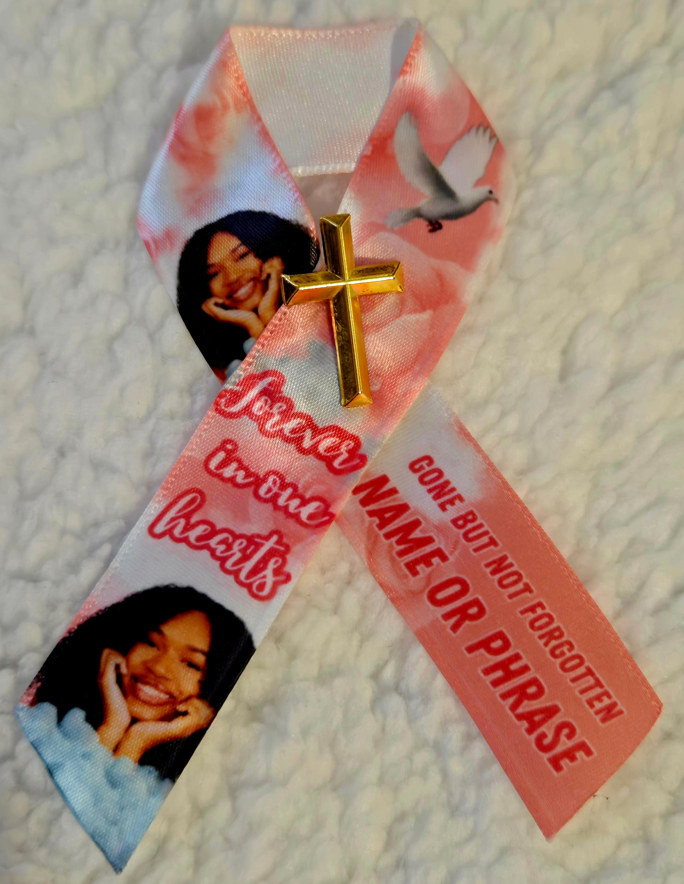 Loving and Lasting Keepsake Custom Memorial Ribbon. With or Without ...