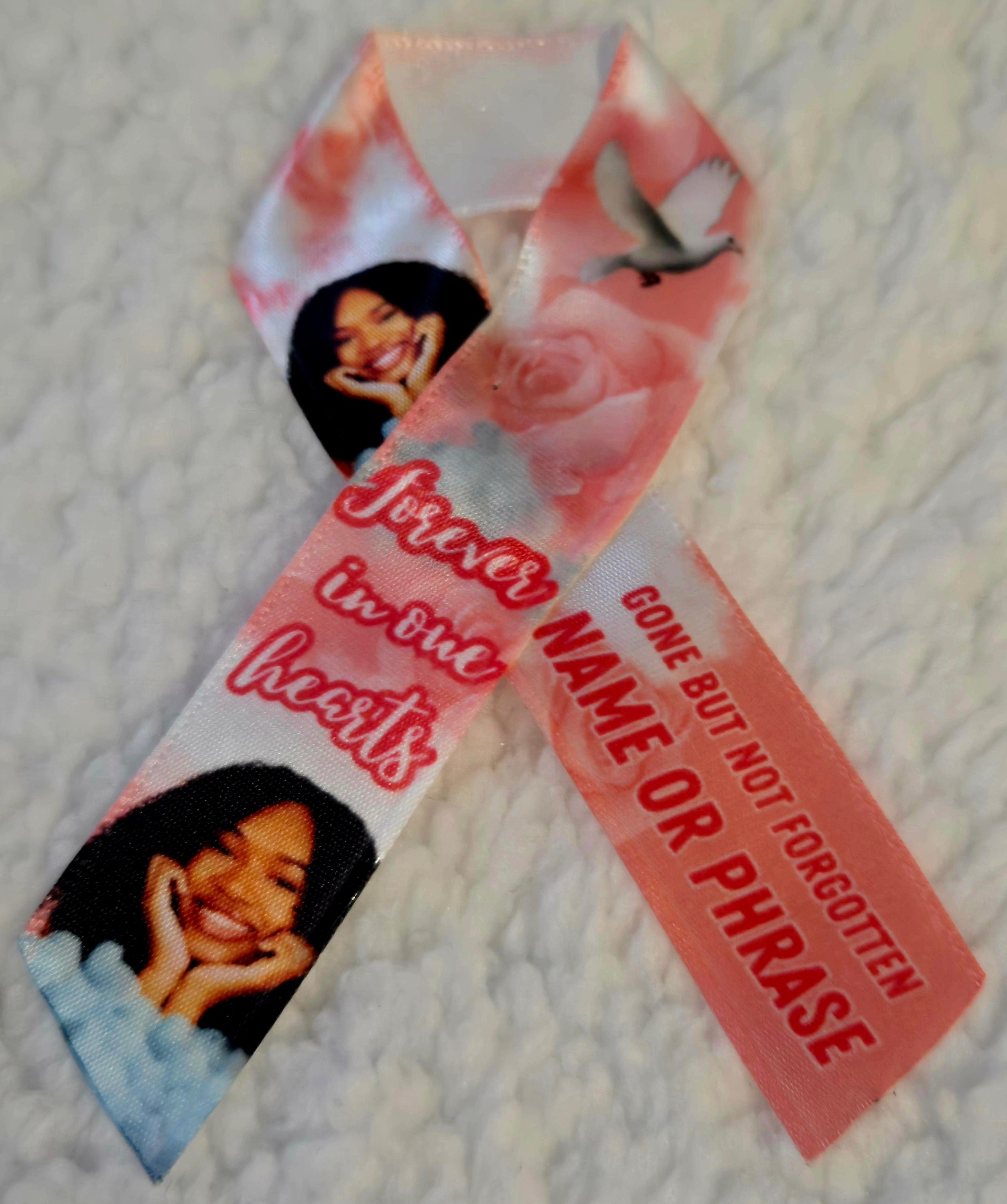 Loving and Lasting Keepsake Custom Memorial Ribbon. With or Without ...