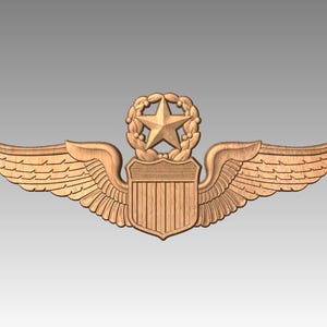 USAF Pilot Wings Master Badge 3D Model - Etsy