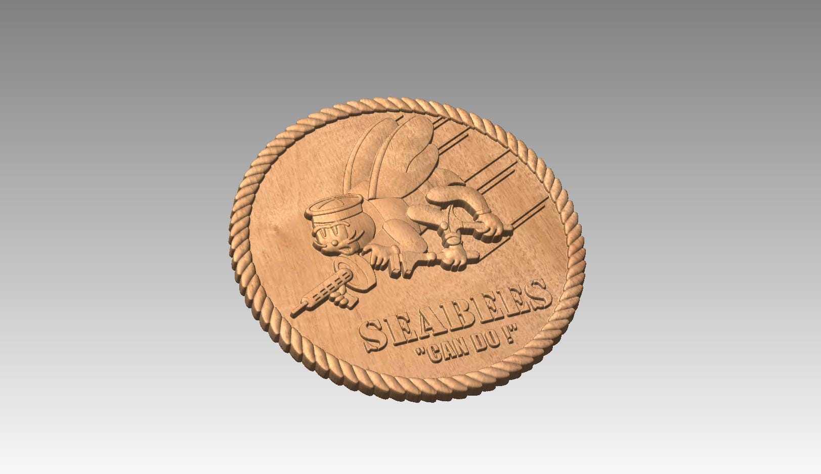 US Navy Seabees Insignia 3d Model - Etsy