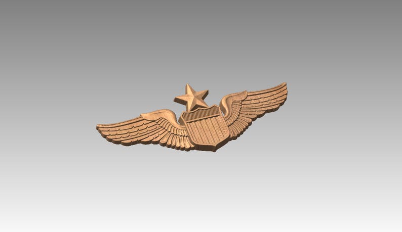 USAF Pilot Wings Senior Badge 3D Model - Etsy