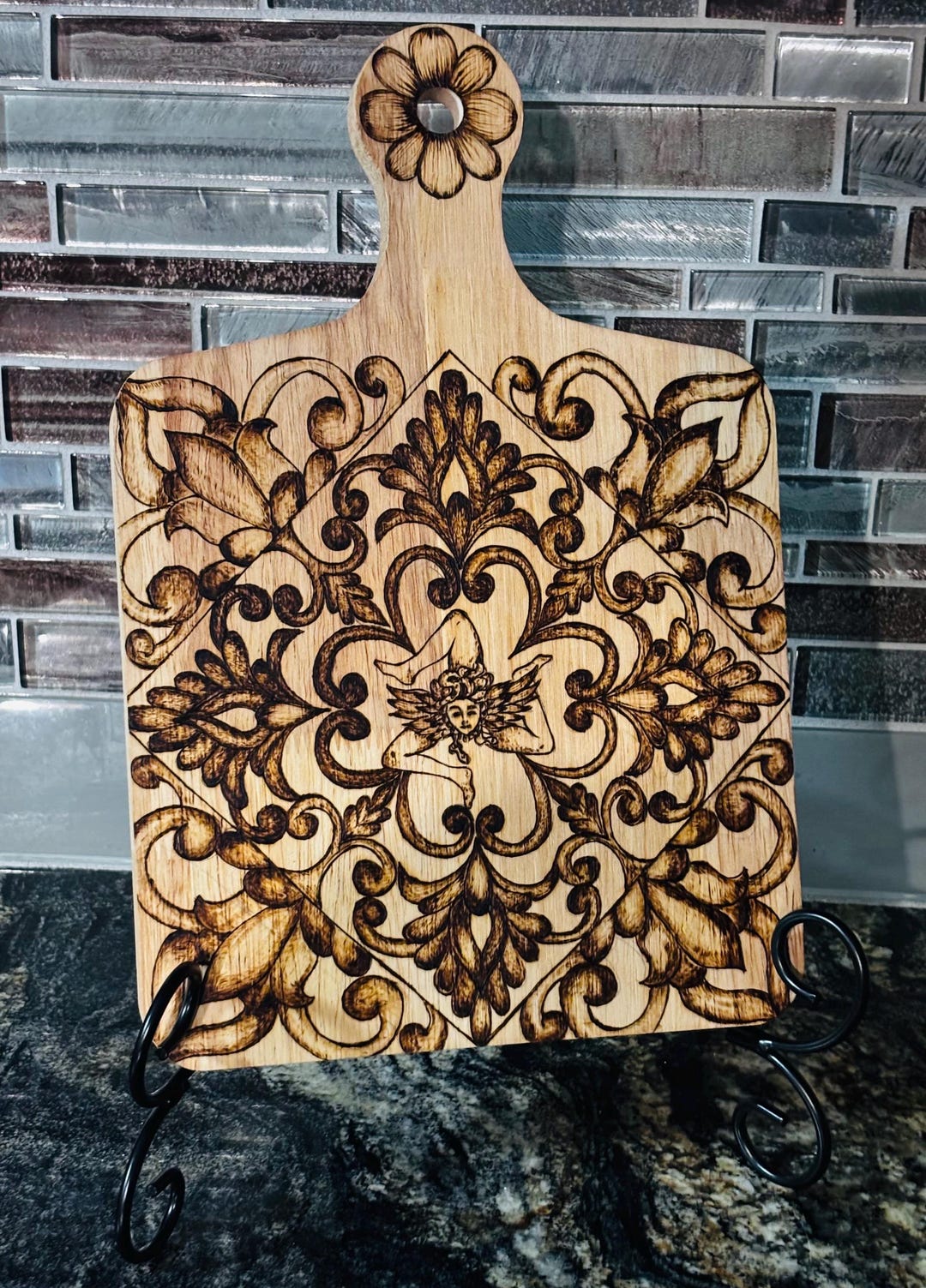 Sicilian Baroque Trinacria Charcuterie Board – Handcrafted Woodburned ...