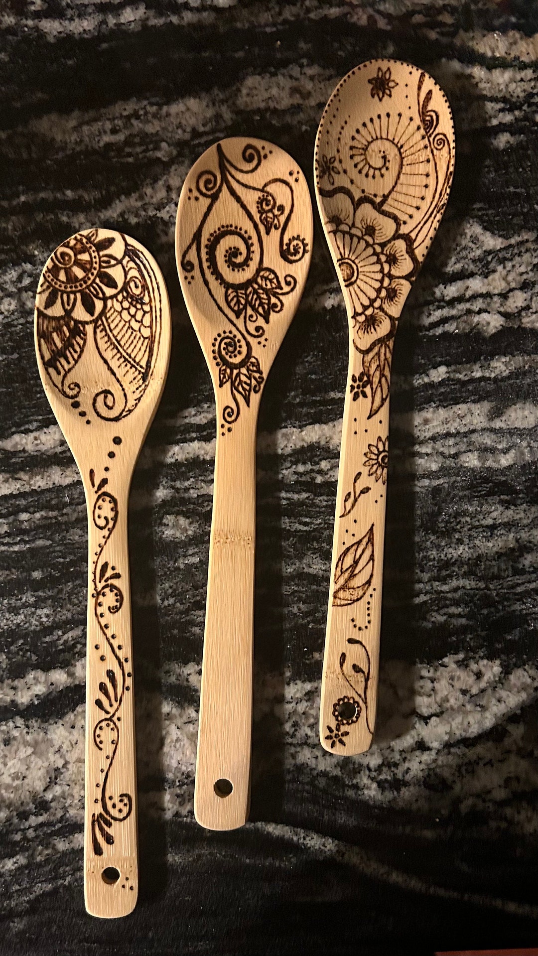Set of 3 Wooden Spoons - Etsy