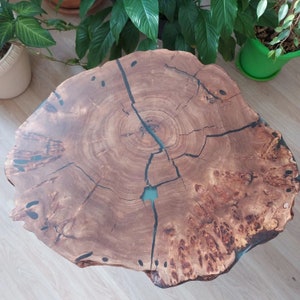 Live Edge Coffee Table Made From Natural Elm Slab, Rustic Coffee Table ...