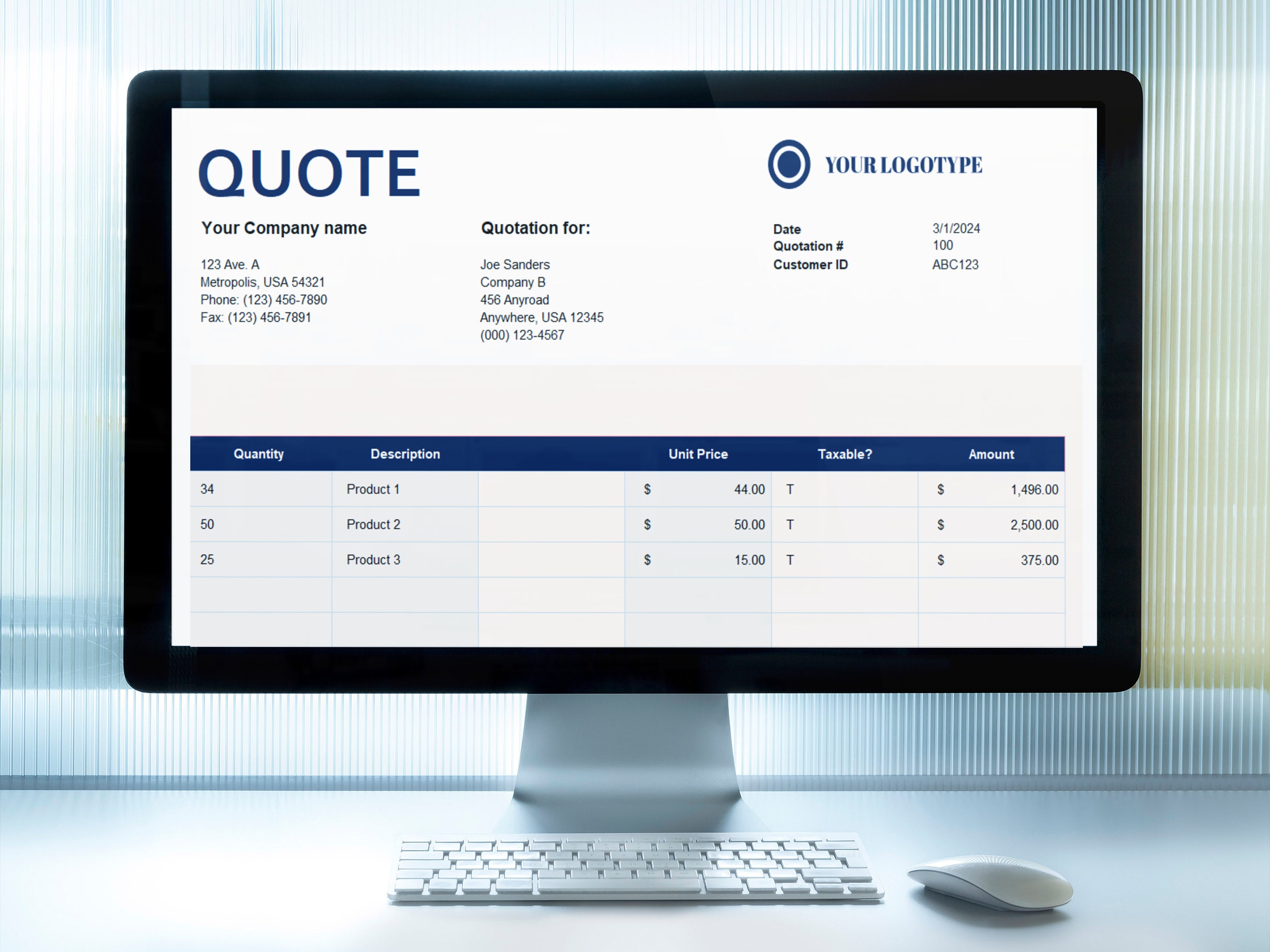 Quote Template, Business Proposal, Quote Form, Contractors Tools, Quote ...