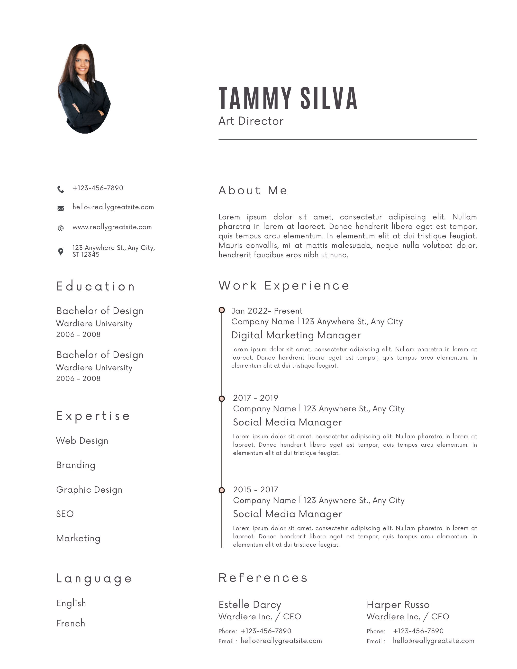 Professional Resume CV. White and Clean Resume - Etsy