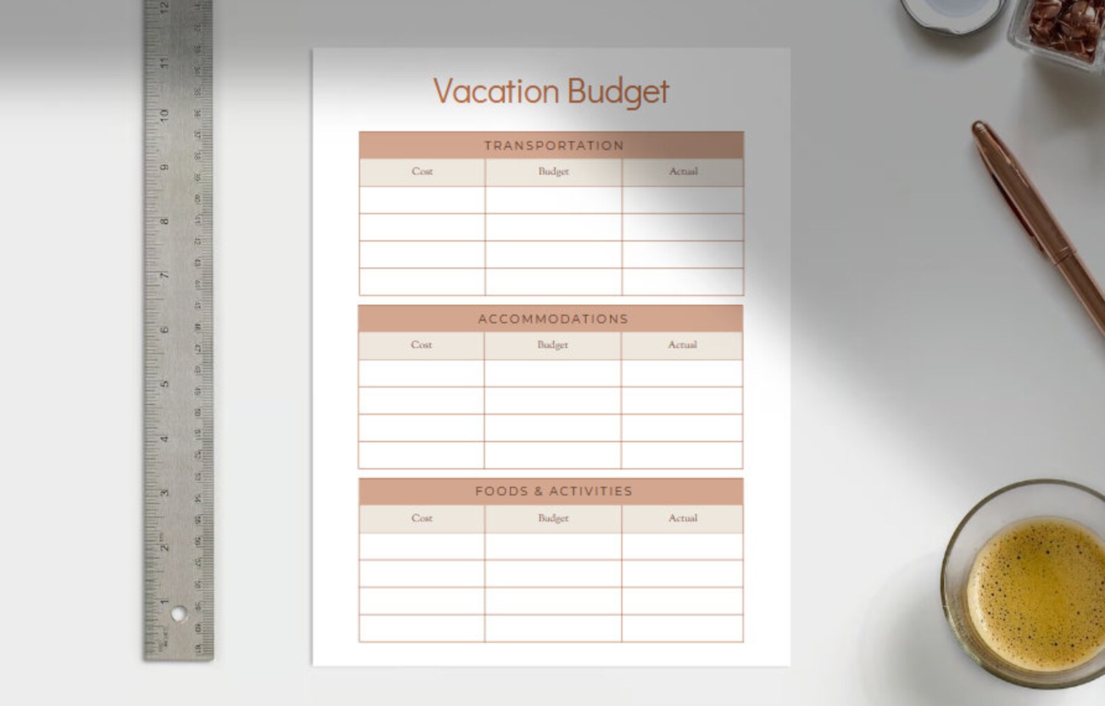 Vacation Budget Template, Printable Vacation Budget Template - Etsy
