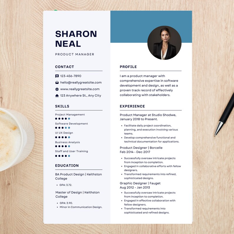 Professional Modern Product Manager Resume Template CV Included - Etsy