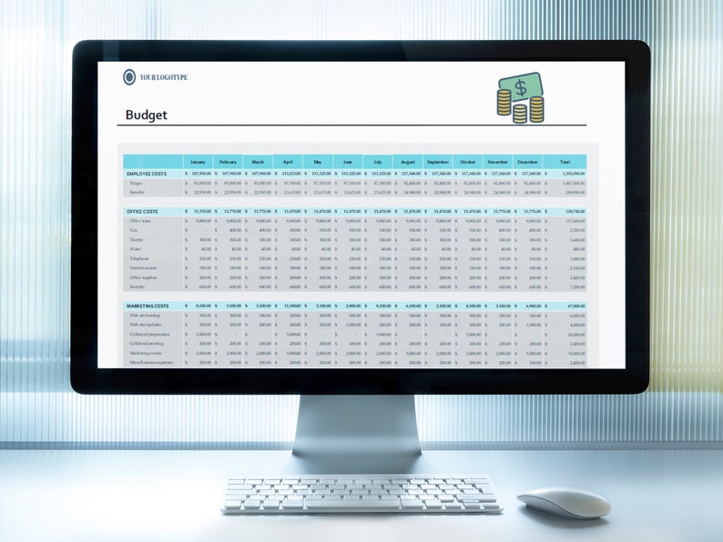 Business Budget Spreadsheet. Monthly Annual Excel Budget Planner ...