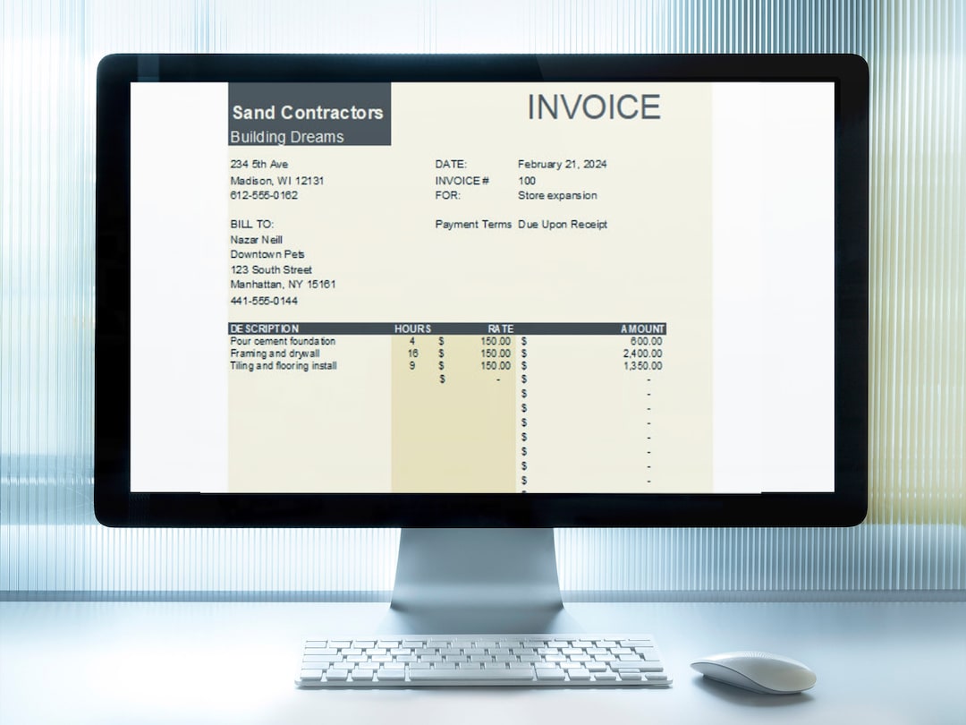 Invoice Contractors Template. Invoice Template. Business Invoice ...