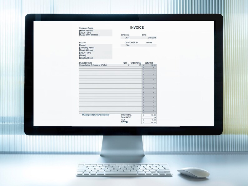 Invoice Template Modern and Professional Invoice Microsoft EXCEL ...