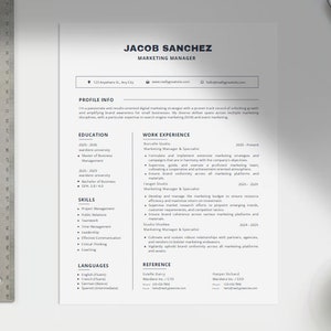 Professional Resume, CV, Corporate Resume, Resume Template - Etsy