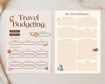Travel Organizer Set, Printable Travel Bundle Planner, Budget and ...