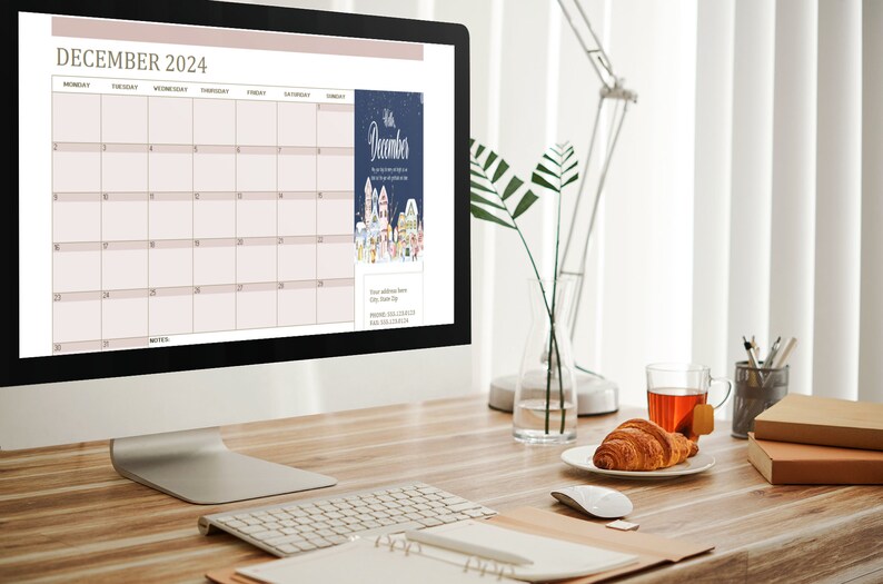 Digital Monthly Calendar 2024 2025 2026. Excel, Task Planner ...
