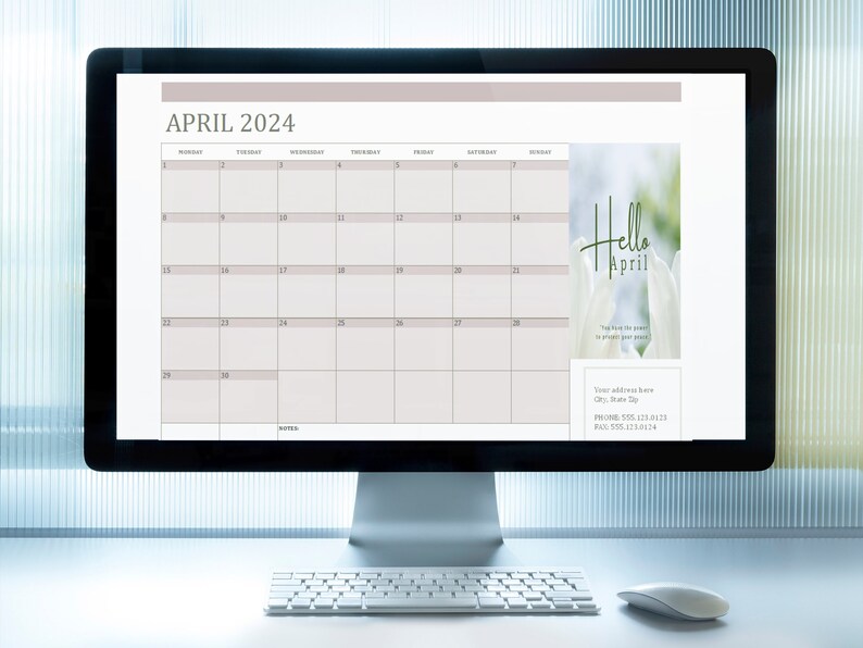 Digital Monthly Calendar 2024 2025 2026. Excel, Task Planner ...