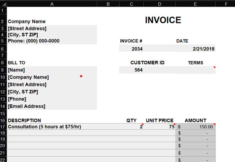 Invoice Template Modern and Professional Invoice Microsoft EXCEL ...