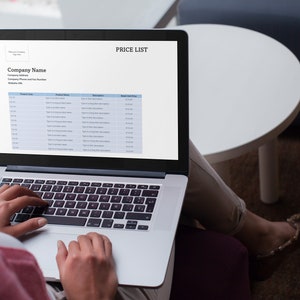 Price List Template. Excel Spreadsheet for Product & Service Pricing ...