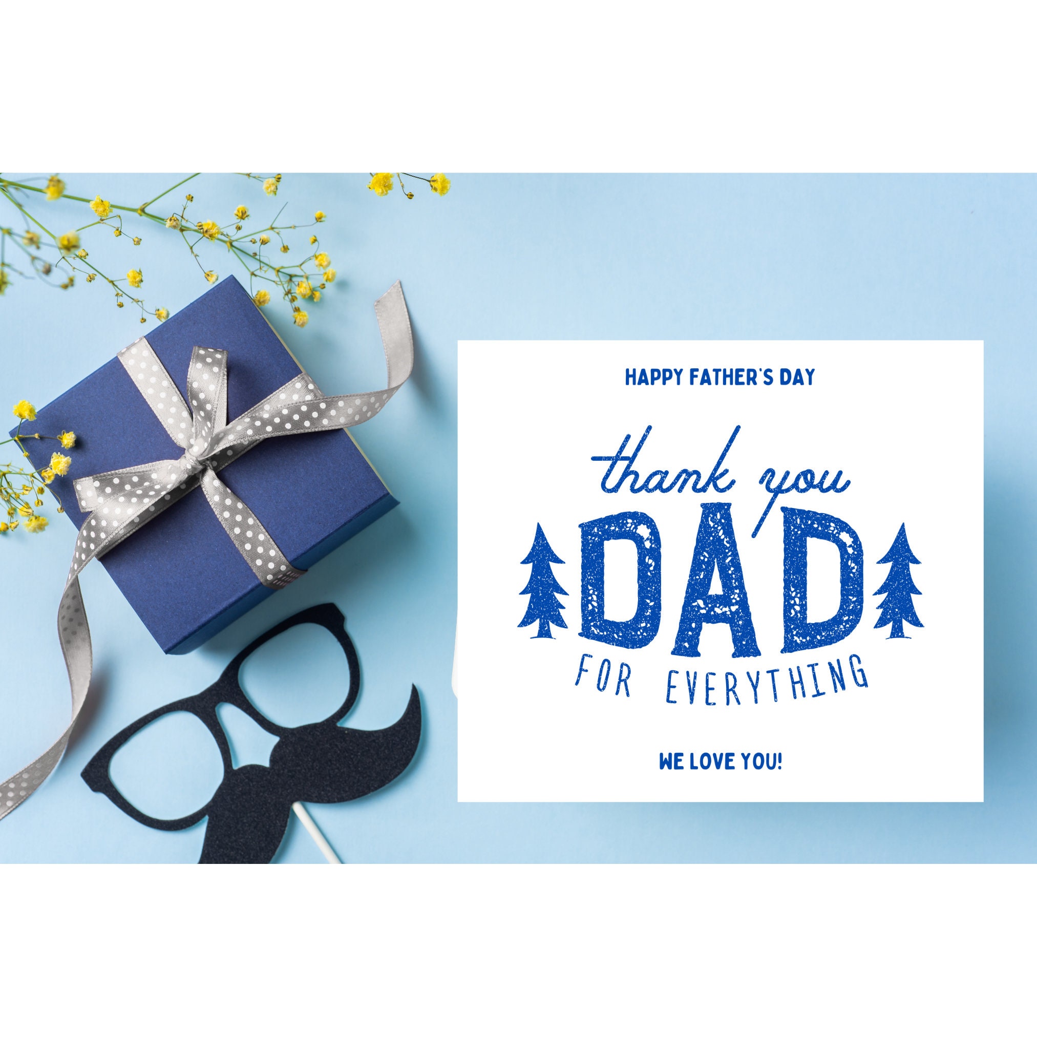 Fathers Day Card. Fathers Day Card Printable. Digital Happy Fathers Day ...