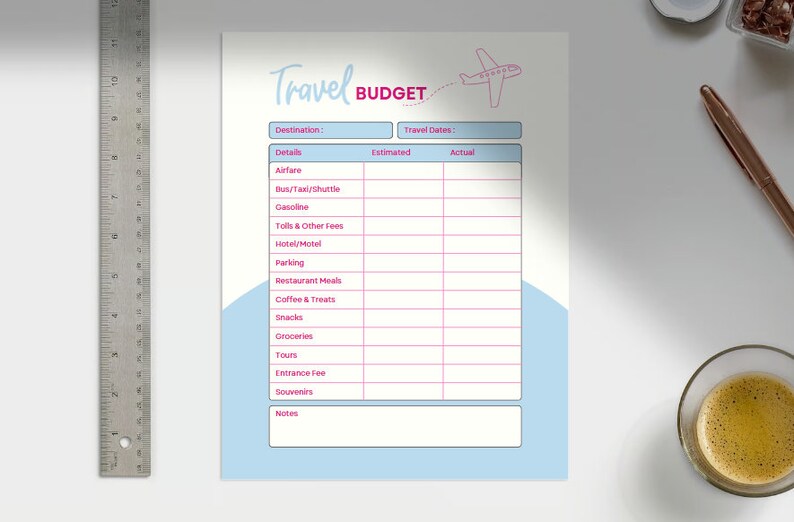 Travel Organizer Set, Printable Travel Bundle Planner, Budget and ...