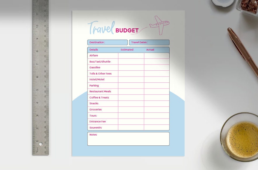 Travel Organizer Set, Printable Travel Bundle Planner, Budget and ...