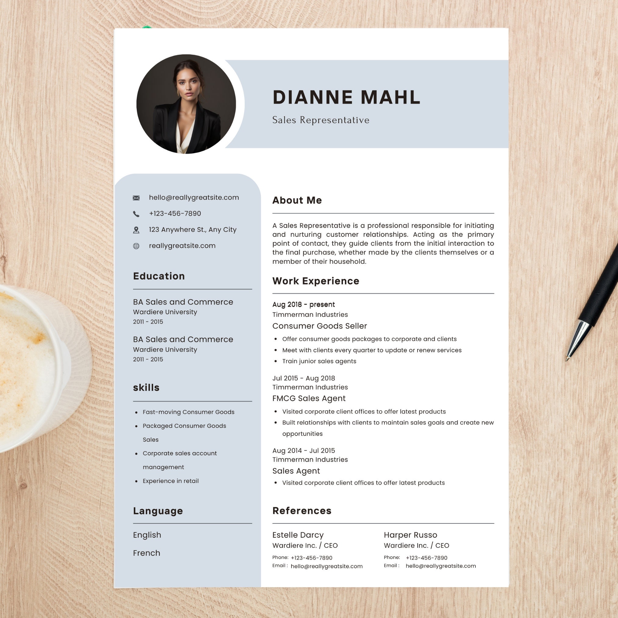 Blue Simple Professional Resume, CV Resume, Professional Resume, Resume ...