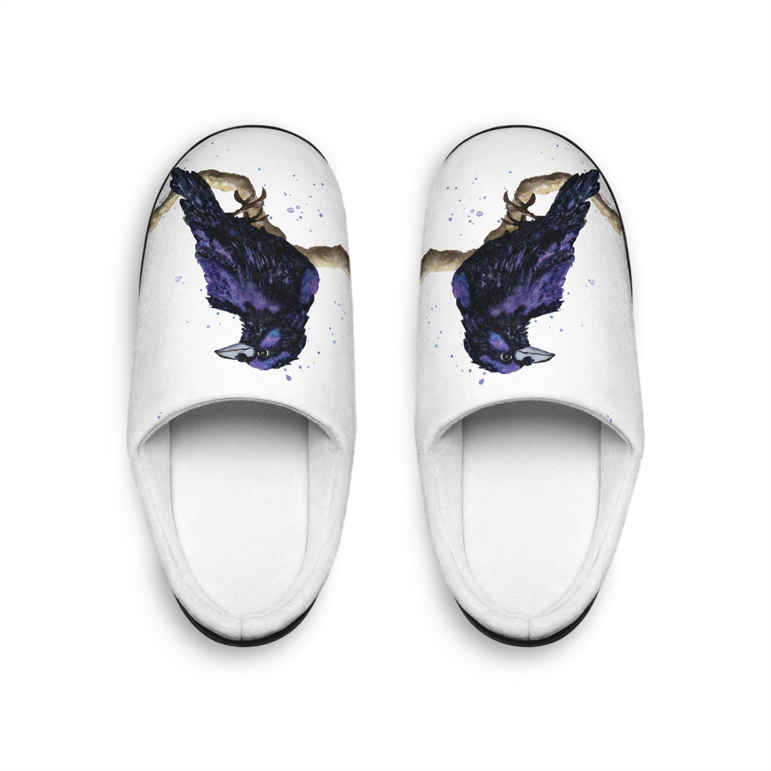 Women's Indoor Slippers, Blackbird, Raven, Crow - Etsy