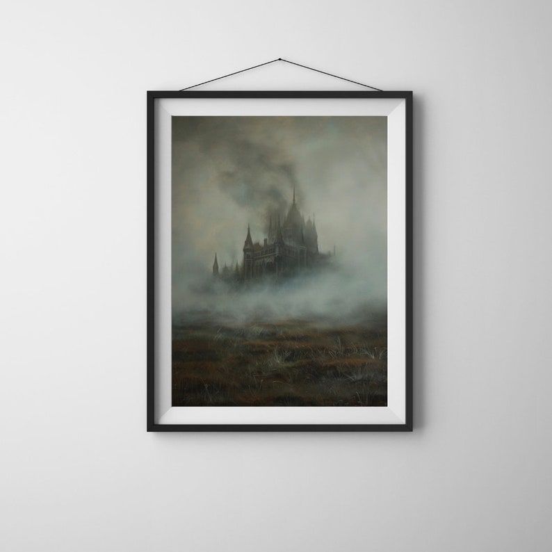 Foggy Castle, Dark Academia, Moody Painting, Classical Painting, Gloomy ...