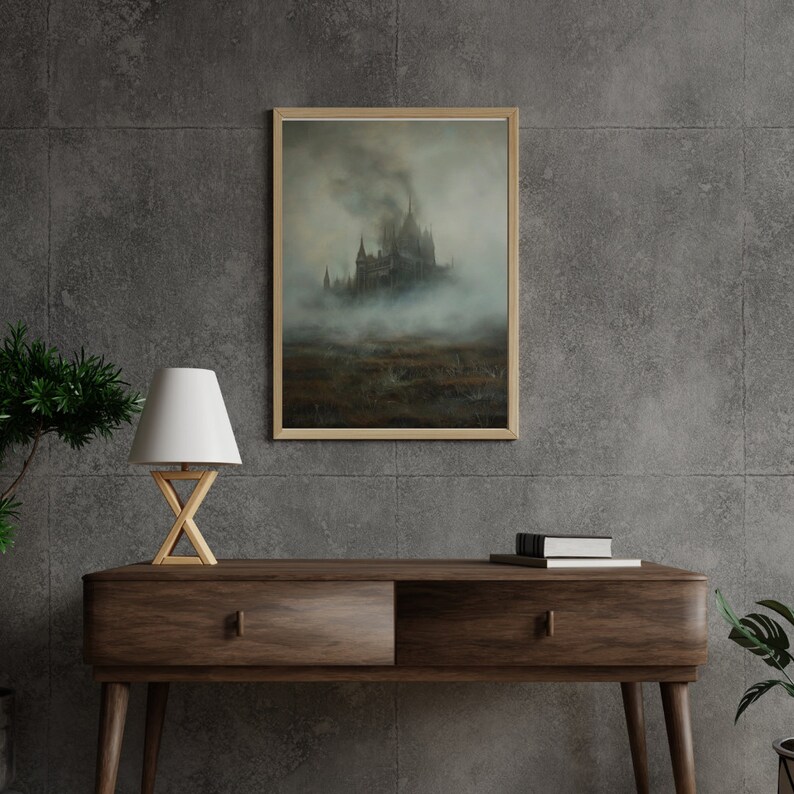 Foggy Castle, Dark Academia, Moody Painting, Classical Painting, Gloomy ...