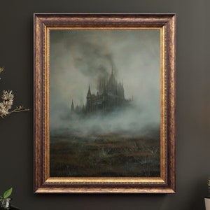 Foggy Castle, Dark Academia, Moody Painting, Classical Painting, Gloomy ...