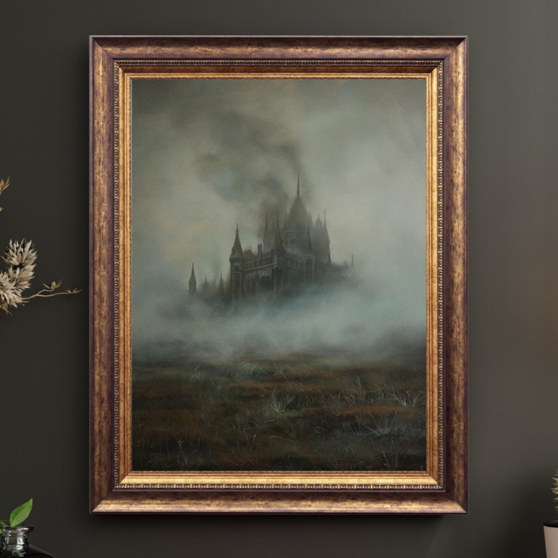 Foggy Castle, Dark Academia, Moody Painting, Classical Painting, Gloomy ...